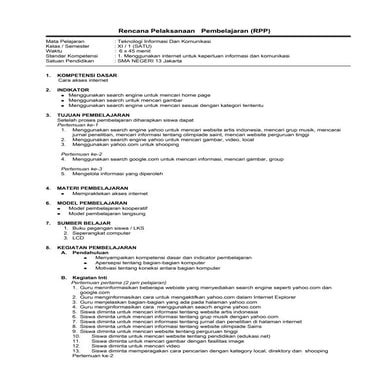 Rpp internet kelas xi | PDF