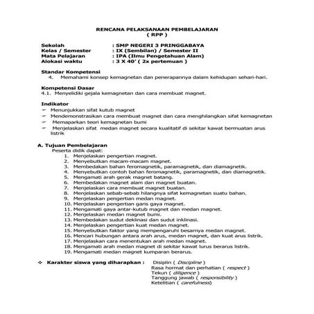 Rpp ipa kelas 9 smt 2 | DOCX