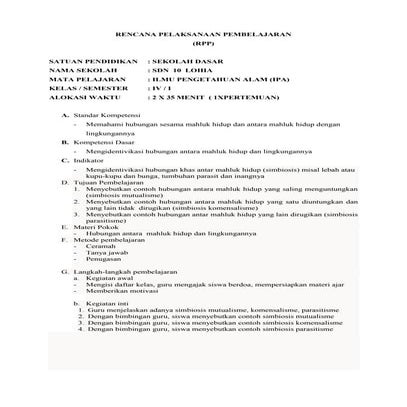 Rpp ipa kelas iv | DOCX