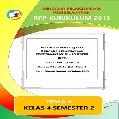 CONTOH RPP SATU LEMBAR Tema 6 SD/MI VERSI 2020 | DOC
