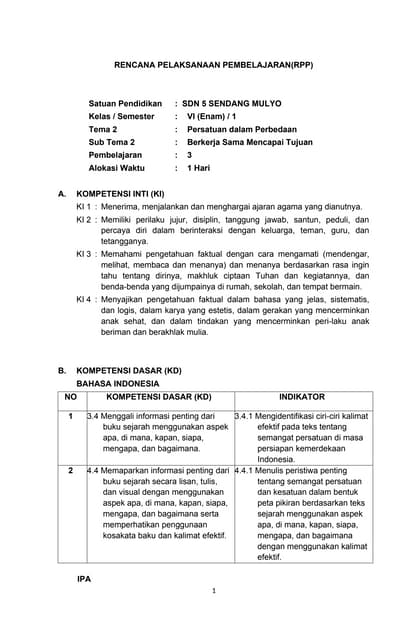 LKPD kelas 3 semester 1 tema 2 | DOCX