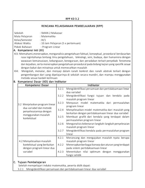 Bahan ajar materi spltv kelas x semester 1 | PDF