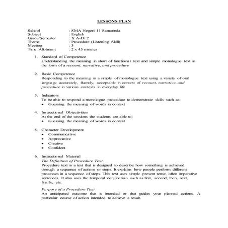 Lesson Plan Senior High School 3 | DOCX