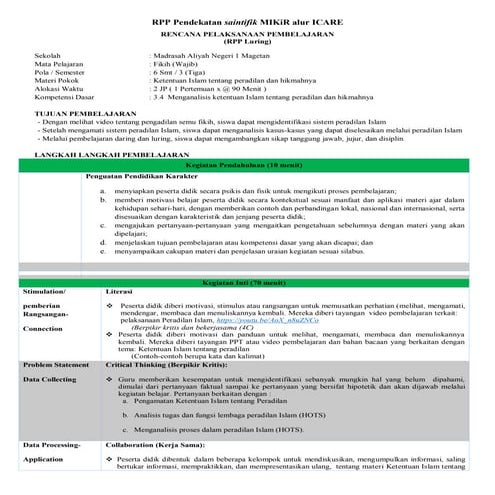 Rpp kel 7 literasi dan numerasi | PDF