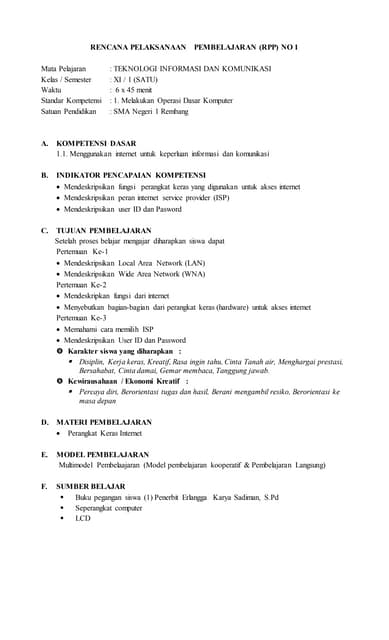 RPP TIK KELAS IX SEMESTER 2 | DOC