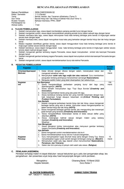 rph minggu orentasi | PDF