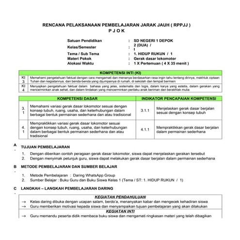 RPP Kelas 2.bahan ajar kurikulum 2013docx | PDF