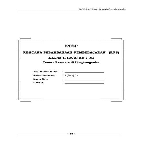 Rpp kelas 2 ktsp | DOCX