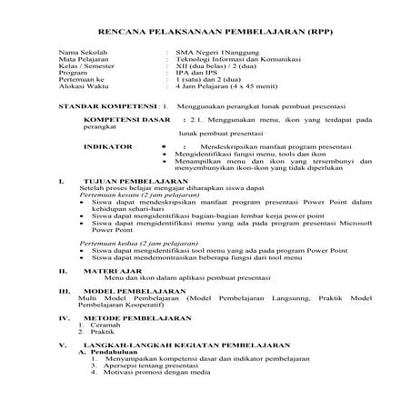 Rpp kelas 3 sem 2 cadangan | DOC