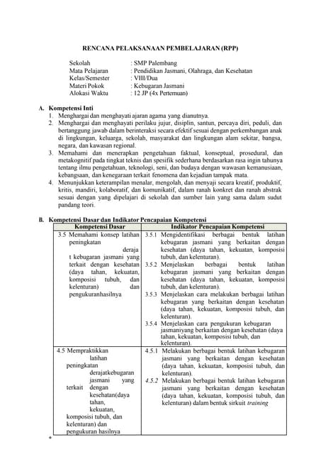 RPT Pendidikan Jasmani & Kesihatan Tingkatan 4 | PPT