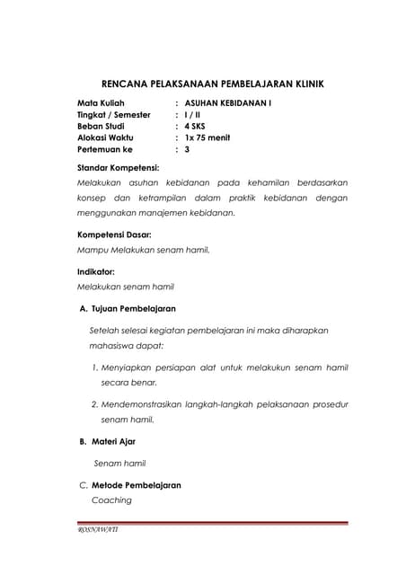 Contoh RPP Pelaksanaan Micro Teaching PGMI UIN Jakarta | DOCX
