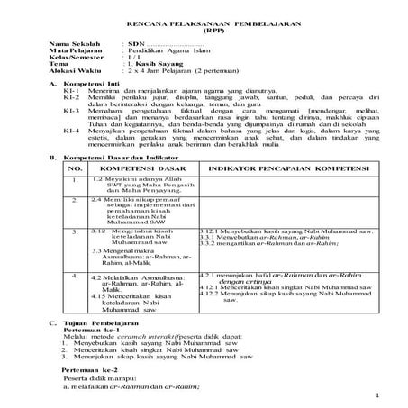 Rpp kls 1 | DOCX