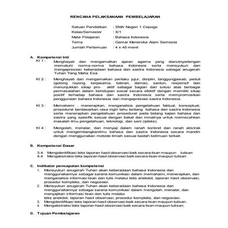 Rpp kls x 2013 | PDF