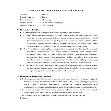 RPP Larutan Penyangga | PDF