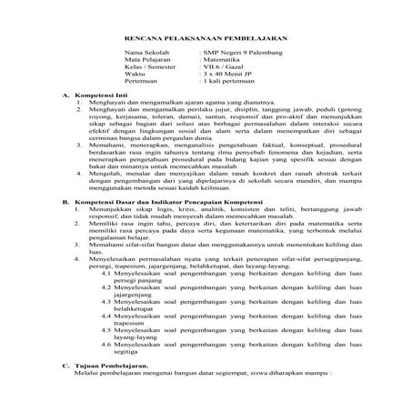 RPP matematika kurikulum 2013 | DOCX