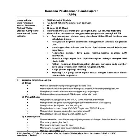 ALUR TUJUAN PEMBELAJARAN & CP KK-TP FASE F TJKT | DOC