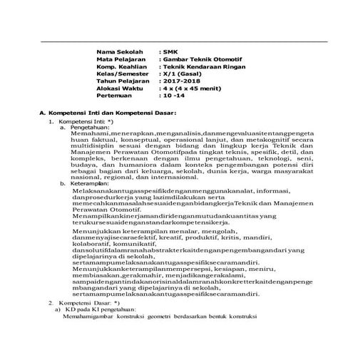 RPP GTO kelas X TOKR revisi 2017 | DOCX