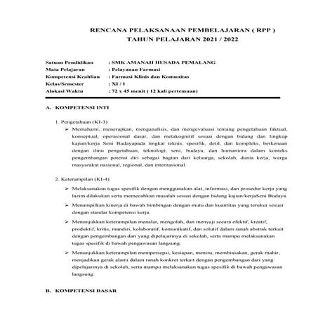 RPP Pelayanan Kefarmasian 11.dockhxlhxkgakgz | DOC