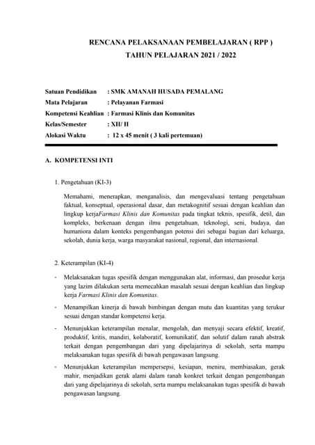 Rph pk tahun 5 | DOCX