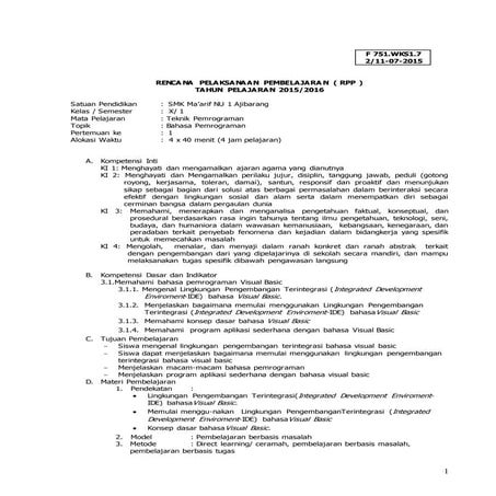 Rpp pertemuan 1 | DOCX