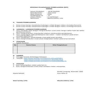 Rpp pkn 4 d sub 2 dan 3 | DOC