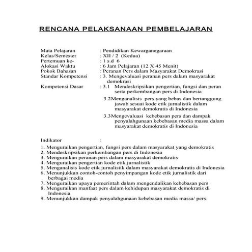Rpp pkn kls xii smt 2 | DOC