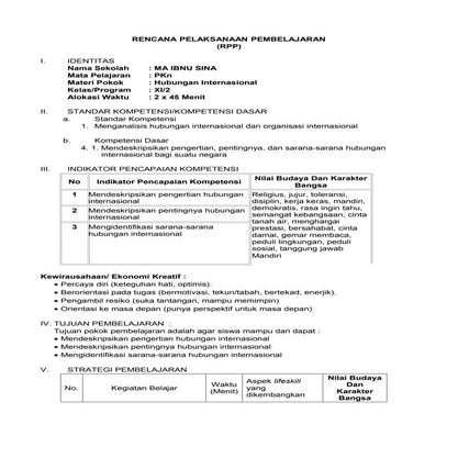 Rpp pkn kls xi sma sem 2157 | PDF