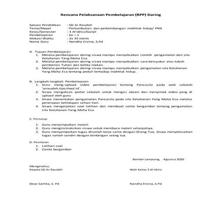 Rpp pkn pertemuan 1 | PDF