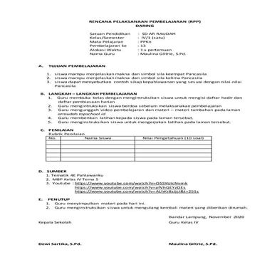 Rpp pkn tema 5 | DOC