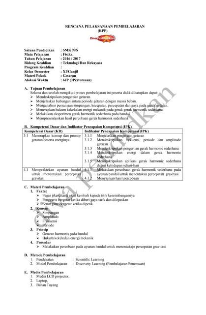 Contoh rpp terpadu | PDF