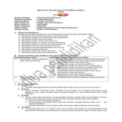 Rpp revisi 2016 perwatan engine dan unit alat berat xii smk rpp diva pendidikan | PDF