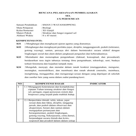 Rpp sel.1 kelas xi kurikulum 2013 | PDF