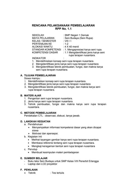 Rpp seni rupa vii 1 | PDF