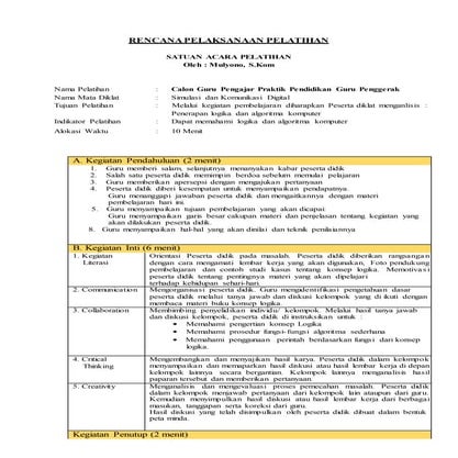 Rpp simulasi digital x | PDF