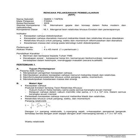 Rpp sk 16 fisika modern | DOC