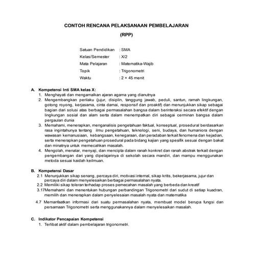Rpp sma matematika kurikulum 2013 | DOCX