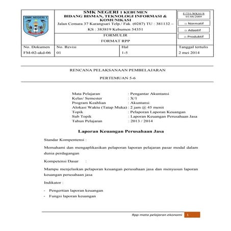 RPP Mapel Akuntansi SMK | DOCX
