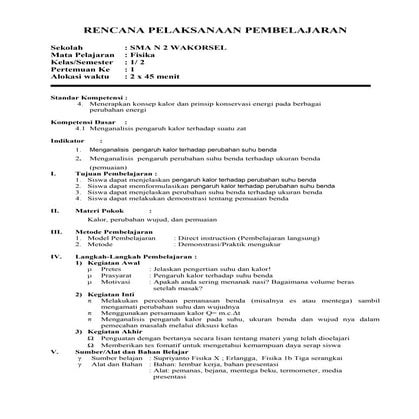 Rpp smt 2 kls 1 | DOC