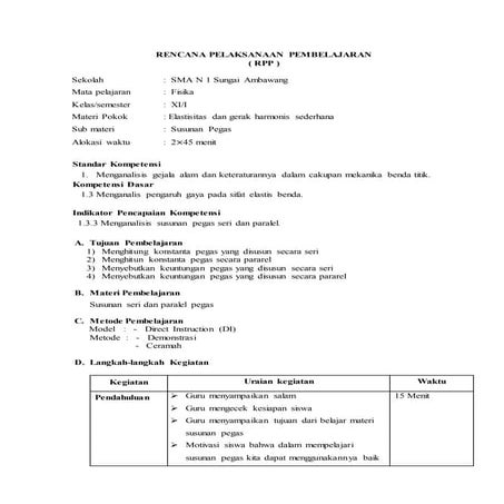 Rpp susunan pegas | DOCX