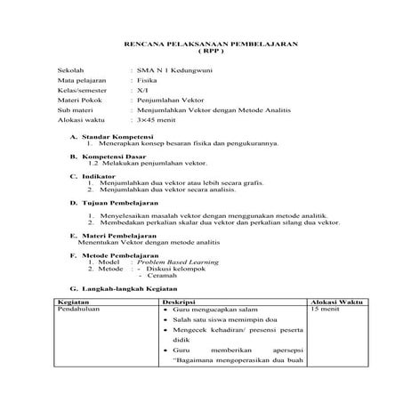 Rpp vektor pertemuan 3 ktsp | DOCX