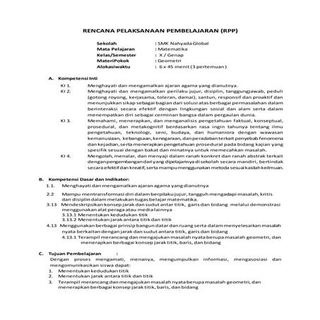 Rpp x geometri | DOCX