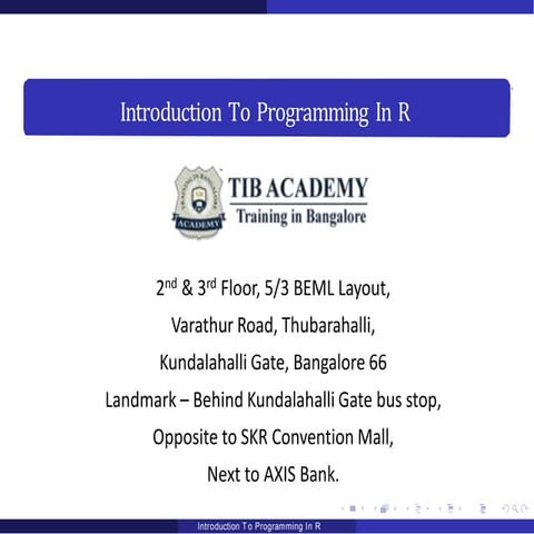 R Programming Tutorial For Beginners Tib Academy Ppt