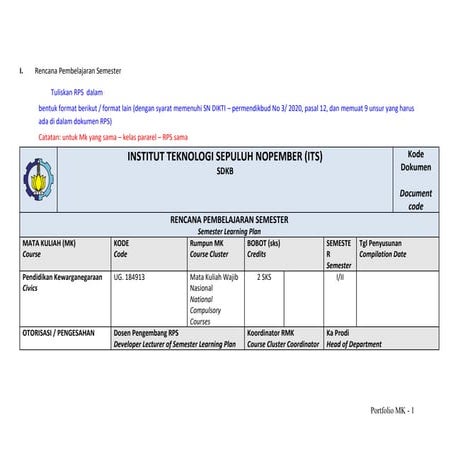 COntoh RPS Kewarganegaraan ITS -2021.pdf | Free Download