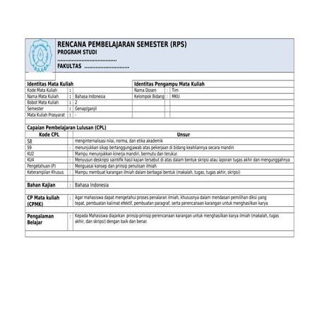 rps-MKU-Bhs-Indonesia (2).pdf bahasa bahasa | PPT