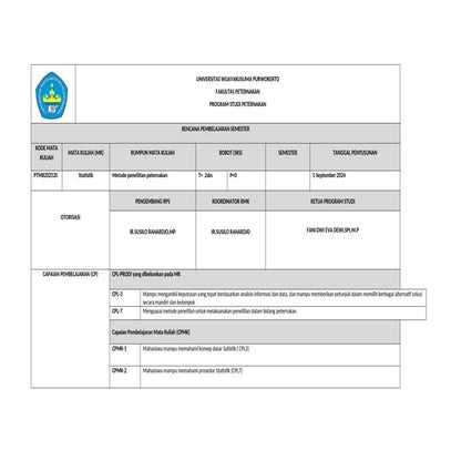 RPS MATA KULIAH STATISTIK BERBASIS OBE 1 | PPT