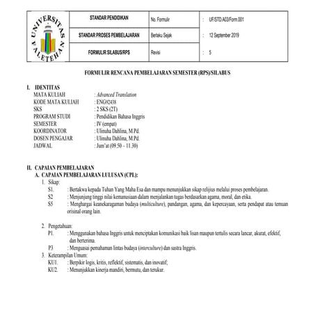 RPS MATA KULIAH ADVANCED TRANSLATION.docx
