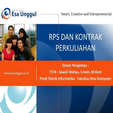 RPS DAN KONTRAK PERKULIAHAN PEMOGRAMAN SISTEM BERGERAK | PPTX