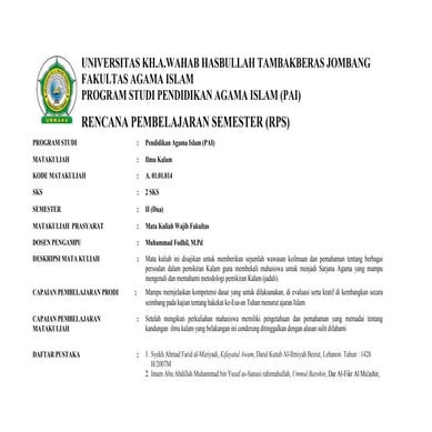 RPS Ilmu Kalam.doc