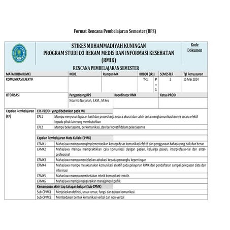 RPS Komunikasi Efektif untuk D3 RMIK.pdf
