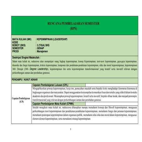 RENCANA PEMBELAJARAN SEMESTER LEADERSHIP BY NUNUT ASNIAR.pdf